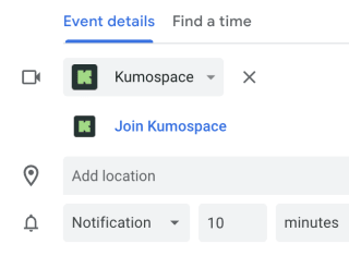 Extension for Google Calendar | Kumospace